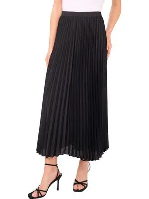 Halogen Pleated Midi Skirt - Rich Black