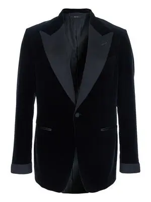 TOM FORD Shelton Velvet Jacket With Wide Lapels And Welt Pockets