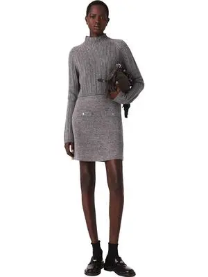 Maje 2-in-1 Knit Mini Dress - Grey