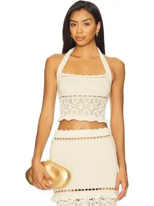 Retrofete Soliana Crochet Top - Ivory & Gold