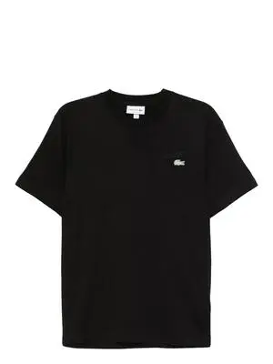 Lacoste Embroidered-logo Cotton T-shirt - Black