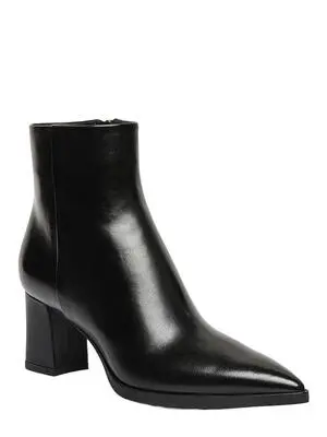 Santoni Leather Ankle Boot - Black