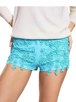 Cynthia Rowley Paloma Embellished Shorts - Blue