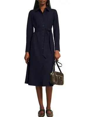 HOBBS LONDON Lyla Midi Shirt Dress - Navy