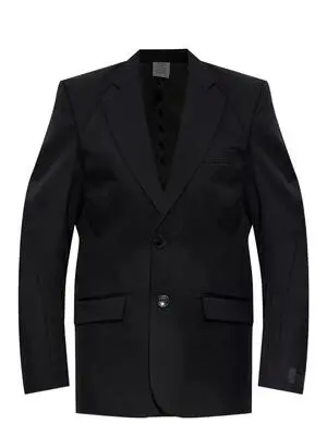 Vetements Padded-shoulder Wool Blazer - Black