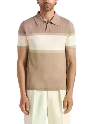 Manière De Voir Enzo Colour-block Polo Top - Neutrals