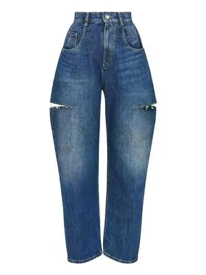 MAISON MARGIELA Cut-out High-rise Jeans - Blue