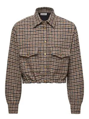 Moncler Wool Blend Plaid Shirt - Multicolor