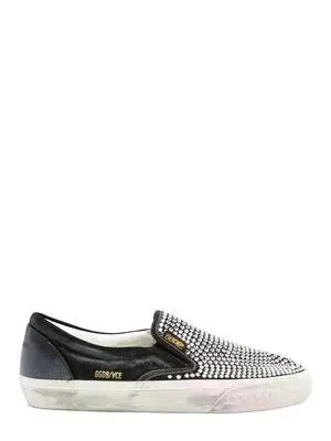 GOLDEN GOOSE Vce Crystal-embellished Slip-on Sneakers - Black
