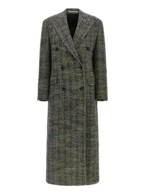 Tagliatore Herringbone Double-breasted Overcoat - Black