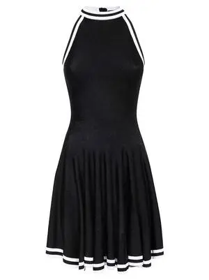 BALMAIN Halterneck Fluted Dress