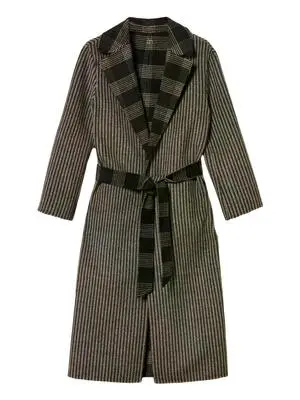 TWINSET Striped-pattern Reversible Coat - Black