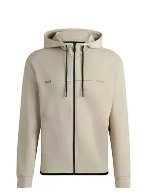 BOSS Drawstring Zip-up Hoodie - Neutrals