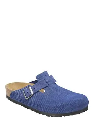 BIRKENSTOCK Boston Suede Leather Clogs Corduroy Indigo
