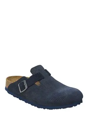 BIRKENSTOCK Boston Suede Leather Clogs Corduroy Midnight