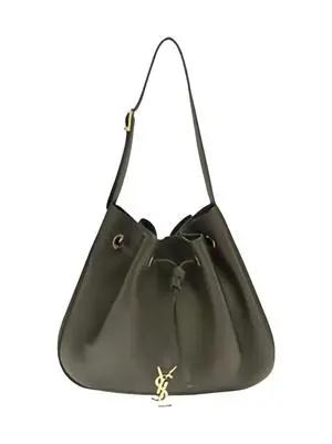 SAINT LAURENT Drawstring Leather Shoulder Bag