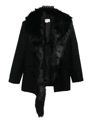 Burc Akyol Faux-fur Trimmed Coat - Black