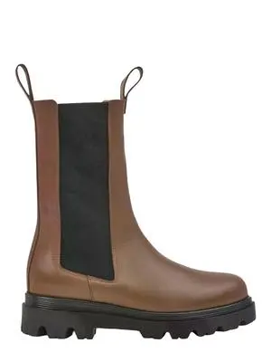 FLATTERED Leather Chelsea Boots - Brown
