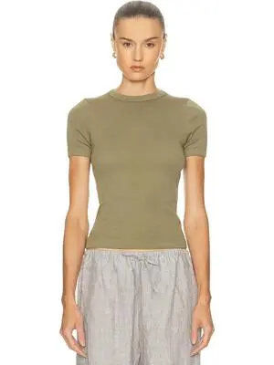 Enza Costa Supima Cotton Classic Tee - Olive Stone