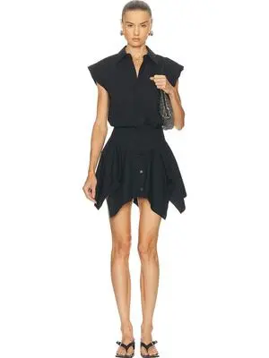 Alexander Wang Cut Off Double Shirt Dress - Black