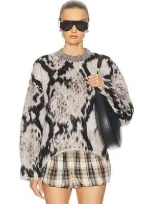 Attico Brushed Python Heavy Knit Sweater - White & Black