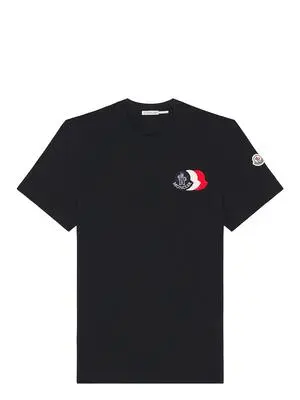 Moncler Short Sleeve Tee In Black - Navy