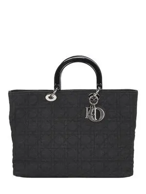 DIOR Cannage Denim Lady Dior Tote Bag