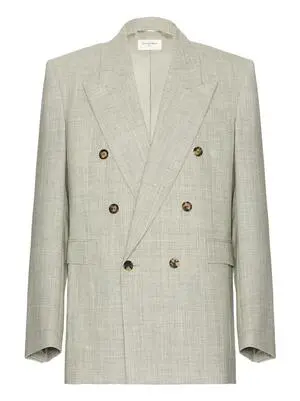 Saint Laurent Blazer In Light Grey - Gris Clair