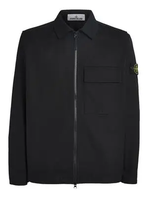 Stone Island Panama Cotton Overshirt - Black