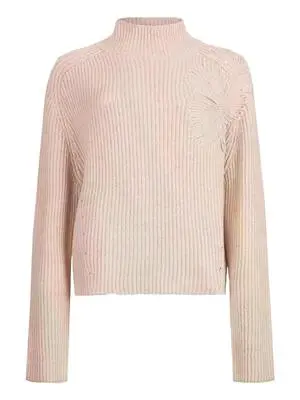 LIU JO Flower-Embellished High-Neck Sweater