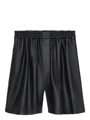 Loewe Nappa Lambskin Leather Shorts - Black
