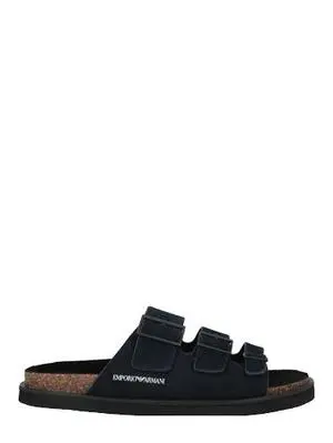 Emporio Armani Midnight Calfskin Sandals - Blue