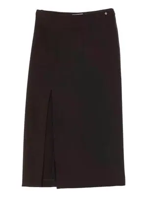 OTTOD'AME Slit-detail Midi Skirt - Brown