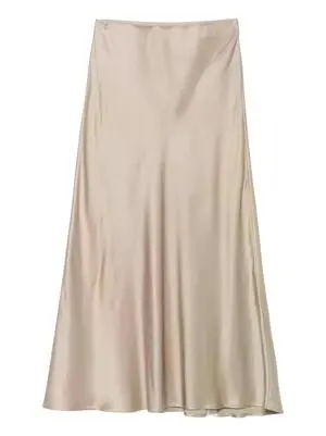 OTTOD'AME Satin Midi Skirt - Neutrals