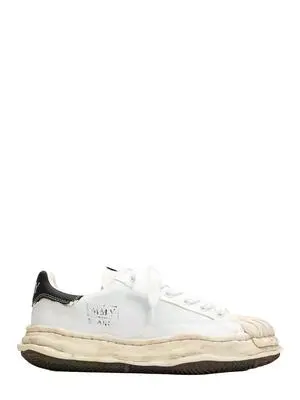 Mihara Yasuhiro Maison MIHARA YASUHIRO Torn-Film Attached Canvas Sneakers White