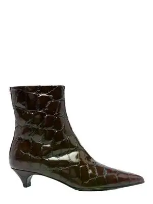 HALMANERA 45mm Crocodile-effect Pointed-toe Boots - Brown
