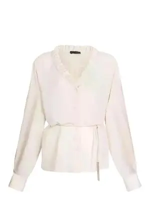 Liu Jo Ruffled Georgette Shirt - Neutrals