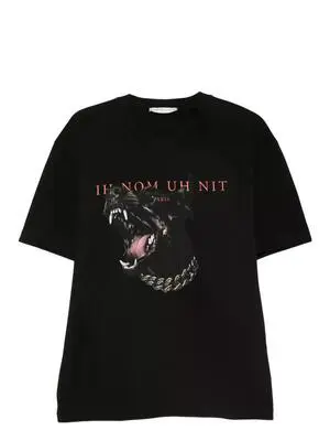 IH NOM UH NIT Dog-print Cotton T-shirt - Black