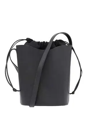 Il Bisonte Leather Drawstring Bucket Bag - Black