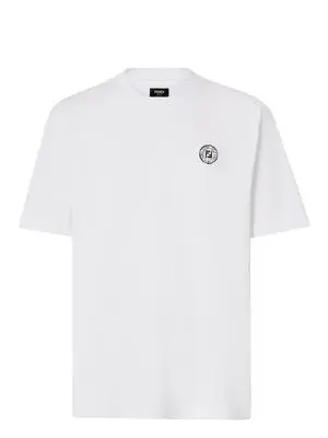 Fendi Cotton Tshirt With Ff Embroidery - White