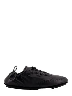 Fendi Fit Leather Sneakers - Black