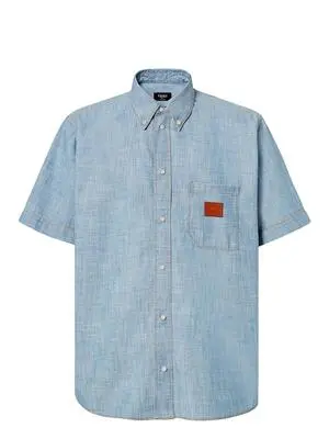 Fendi Cotton Shirt With Denim Effect - Blue