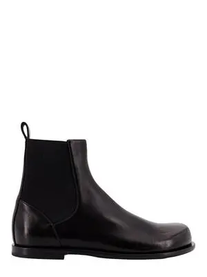 Fendi Chelsea Squared Ff Leather Boots - Black
