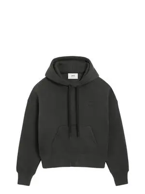 AMI Paris Ami De Coeur Cotton Hoodie Grey