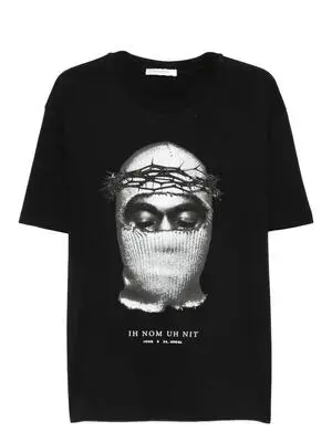 IH NOM UH NIT Mask-print T-shirt - Black