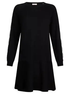 Liu Jo Logo-detailed Raglan-sleeve Dress - Black