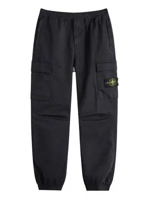 Stone Island Sateen Cargo Jogger Pants - Navy Blue