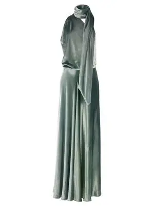 Alberta Ferretti Draped Cowl-neck Midi Dress - Green