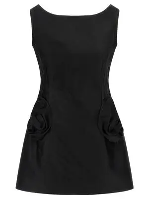 Magda Butrym Rose-embellished Mini Dress - Black
