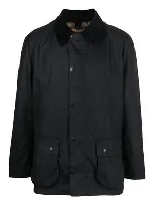 Barbour Waxed Jacket With Corduroy Collar - Blue